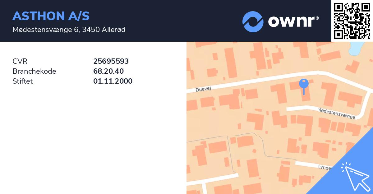 ASTHON A/S - Se overskud, ejere, tidslinje og regnskaber - ownr®