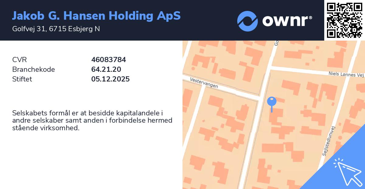 Jakob G. Hansen Holding ApS - Se overskud, ejere, tidslinje og ...
