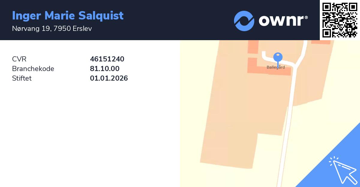 Inger Marie Salquist - Se overskud, ejere, tidslinje og regnskaber - ownr®