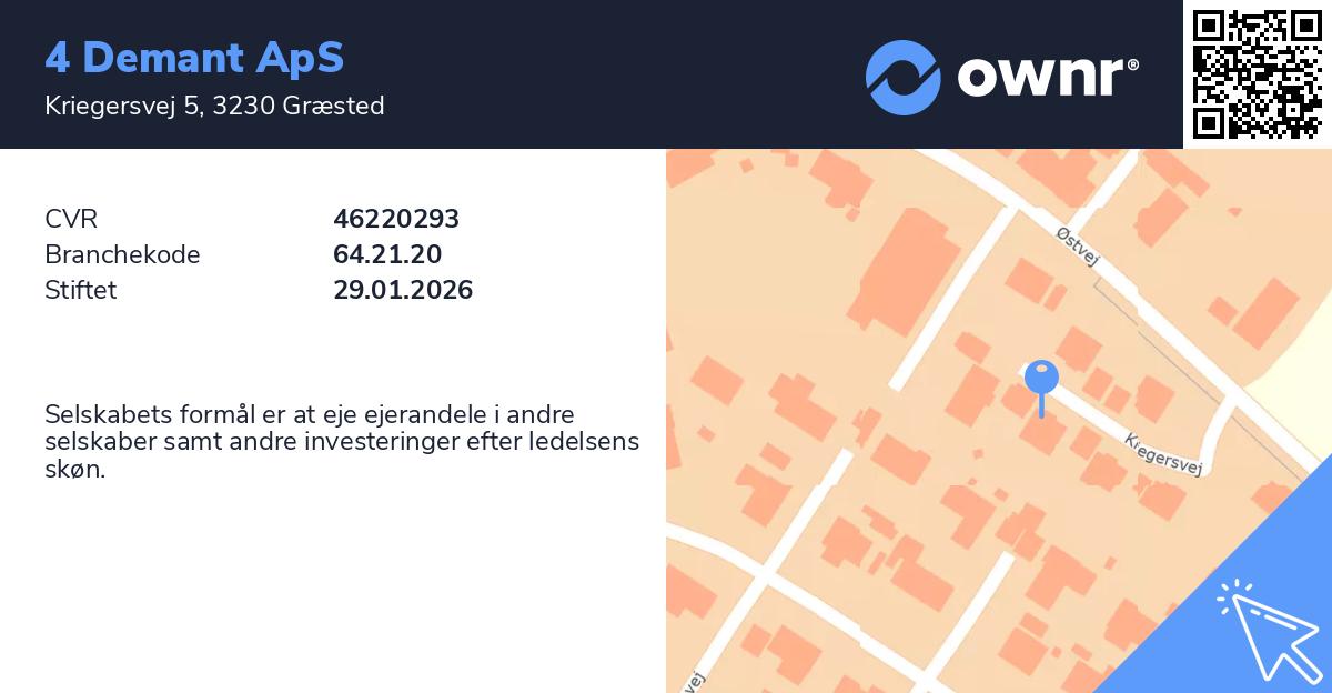 4 Demant ApS - Se overskud, ejere, tidslinje og regnskaber - ownr®