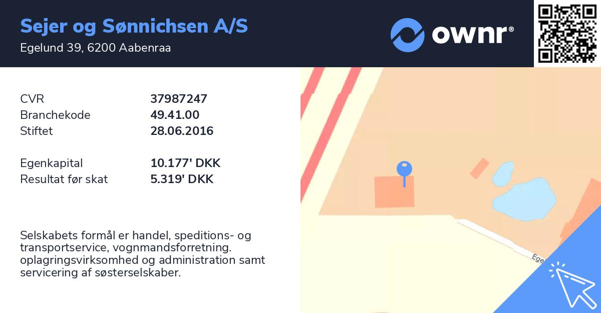 Sejer og Sønnichsen A/S - Se overskud, ejere, tidslinje og regnskaber ...