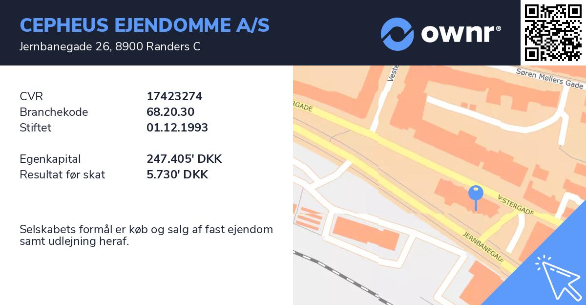 CEPHEUS EJENDOMME A/S - Se overskud, ejere, tidslinje og regnskaber - ownr®