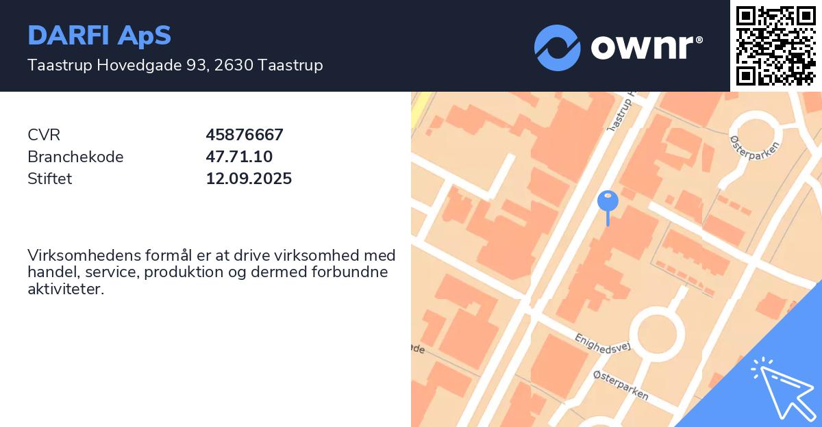 DARFI ApS - Se overskud, ejere, tidslinje og regnskaber - ownr®