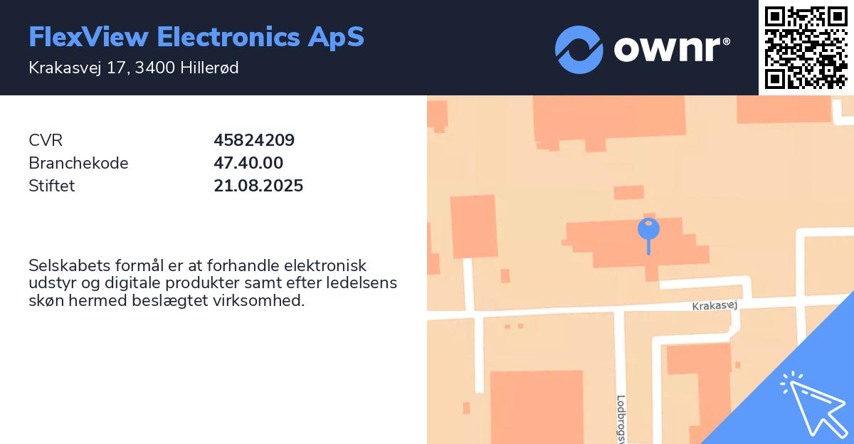 FlexView Electronics ApS - Se overskud, ejere, tidslinje og regnskaber - ownr®