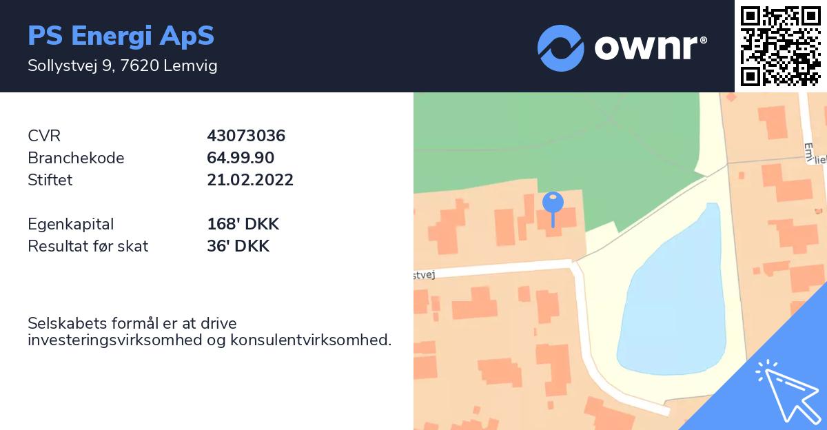 PS Energi ApS - Se overskud, ejere, tidslinje og regnskaber - ownr®