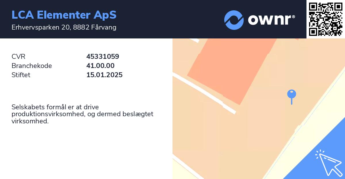 LCA Elementer ApS - Se overskud, ejere, tidslinje og regnskaber - ownr®