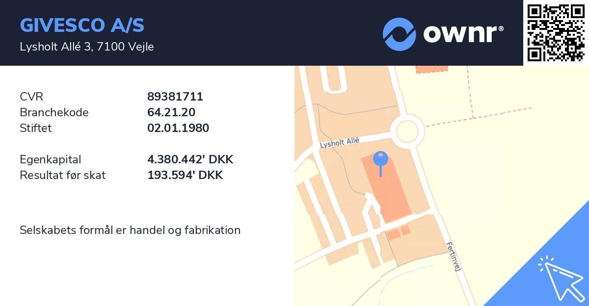 GIVESCO A/S - Se overskud, ejere, tidslinje og regnskaber - ownr®