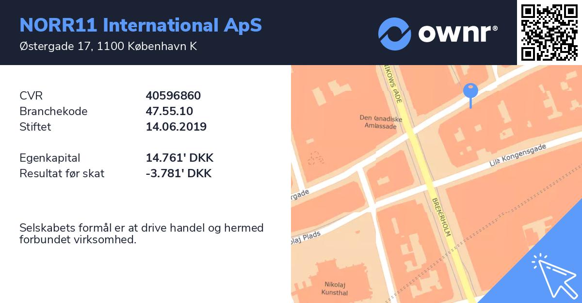 Norr11 International ApS - Se overskud, ejere, tidslinje og regnskaber - ownr®