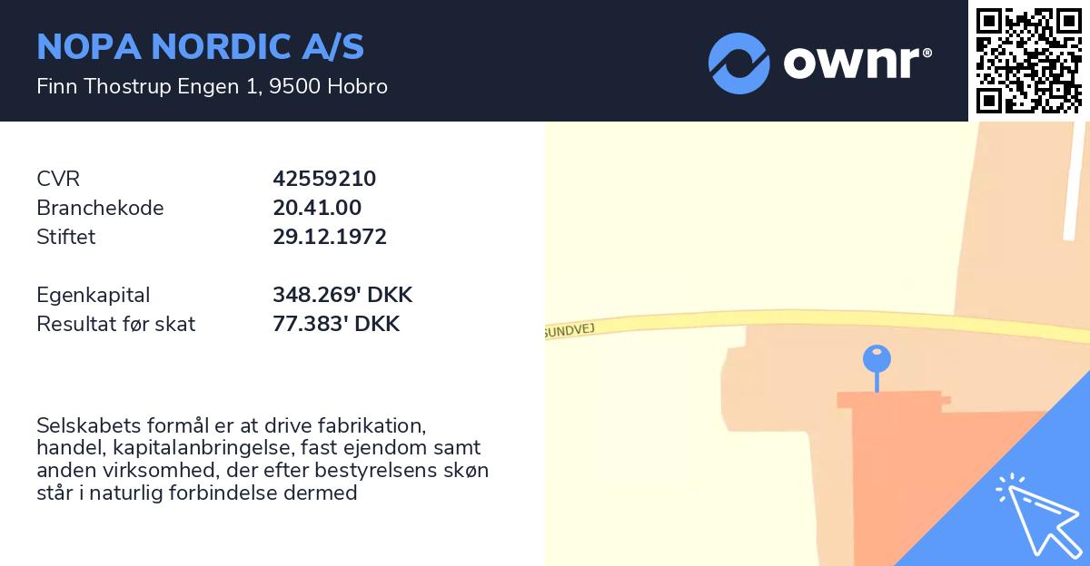 Nopa Nordic A/S - Se overskud, ejere, tidslinje og regnskaber - ownr®