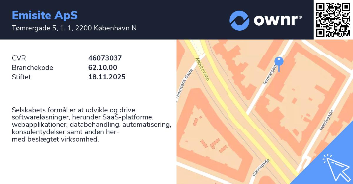 Emisite ApS - Se overskud, ejere, tidslinje og regnskaber - ownr®