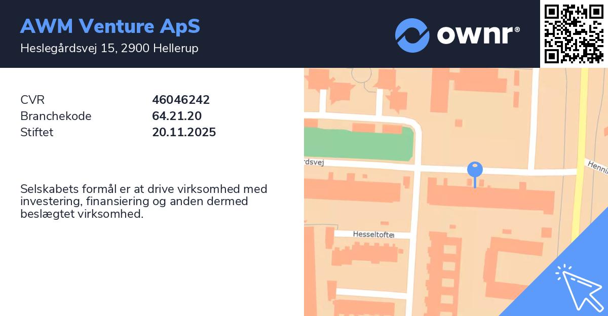 AWM Venture ApS - Se overskud, ejere, tidslinje og regnskaber - ownr®