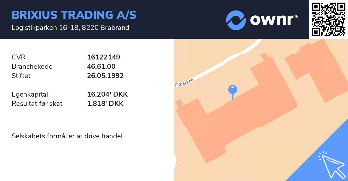 BRIXIUS TRADING A/S - Se overskud, ejere, tidslinje og regnskaber - ownr®