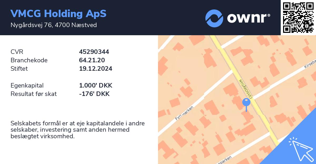 VMCG Holding ApS - Se overskud, ejere, tidslinje og regnskaber - ownr®