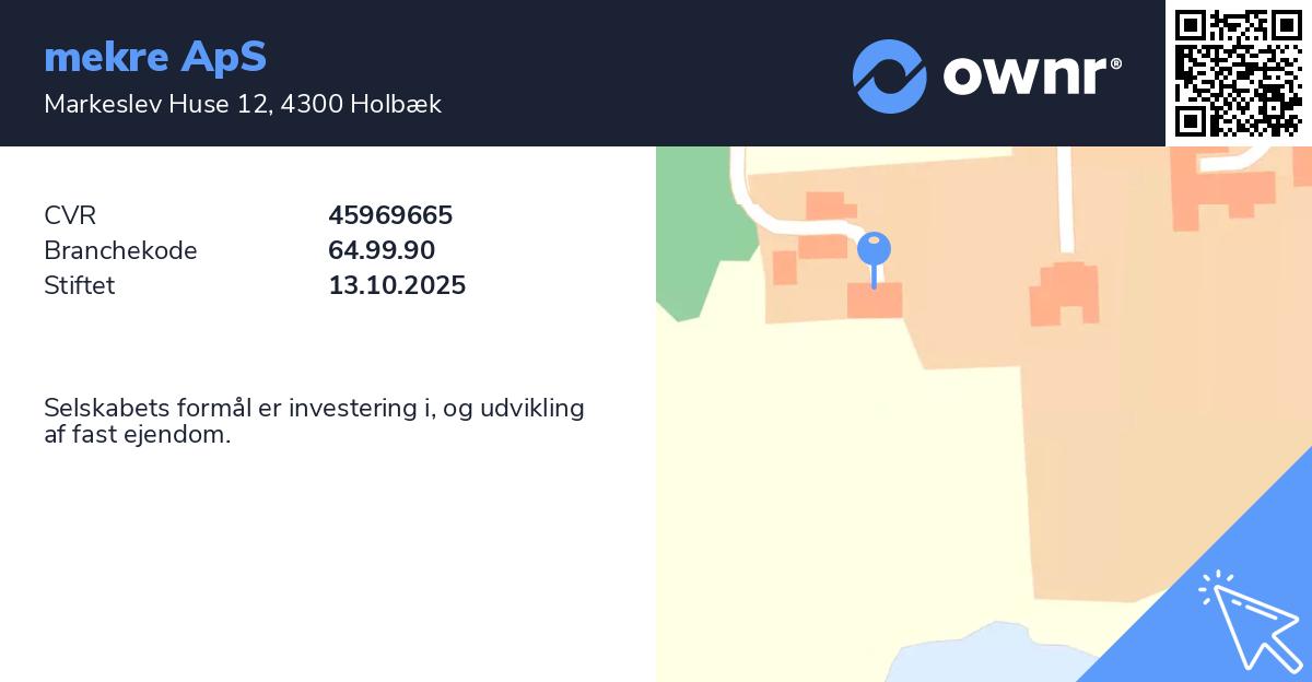 mekre ApS - Se overskud, ejere, tidslinje og regnskaber - ownr®