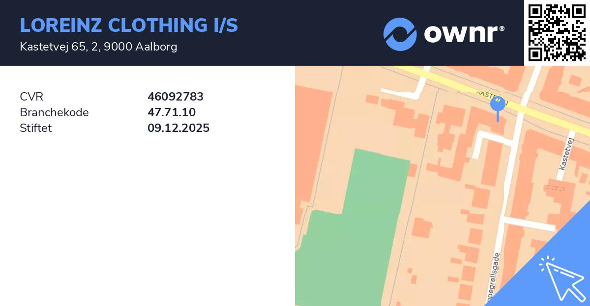 LOREINZ CLOTHING I/S - Se overskud, ejere, tidslinje og regnskaber - ownr®