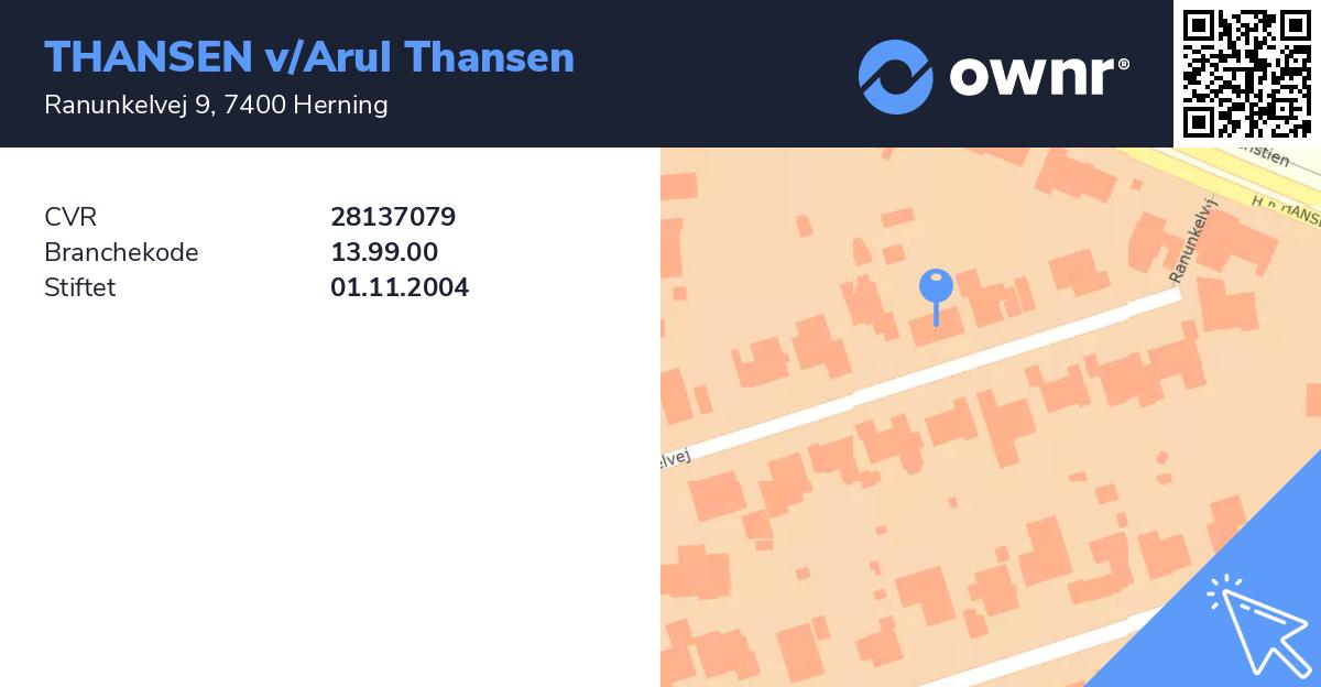 THANSEN v/Arul Thansen - Se overskud, ejere, tidslinje og regnskaber - ownr®