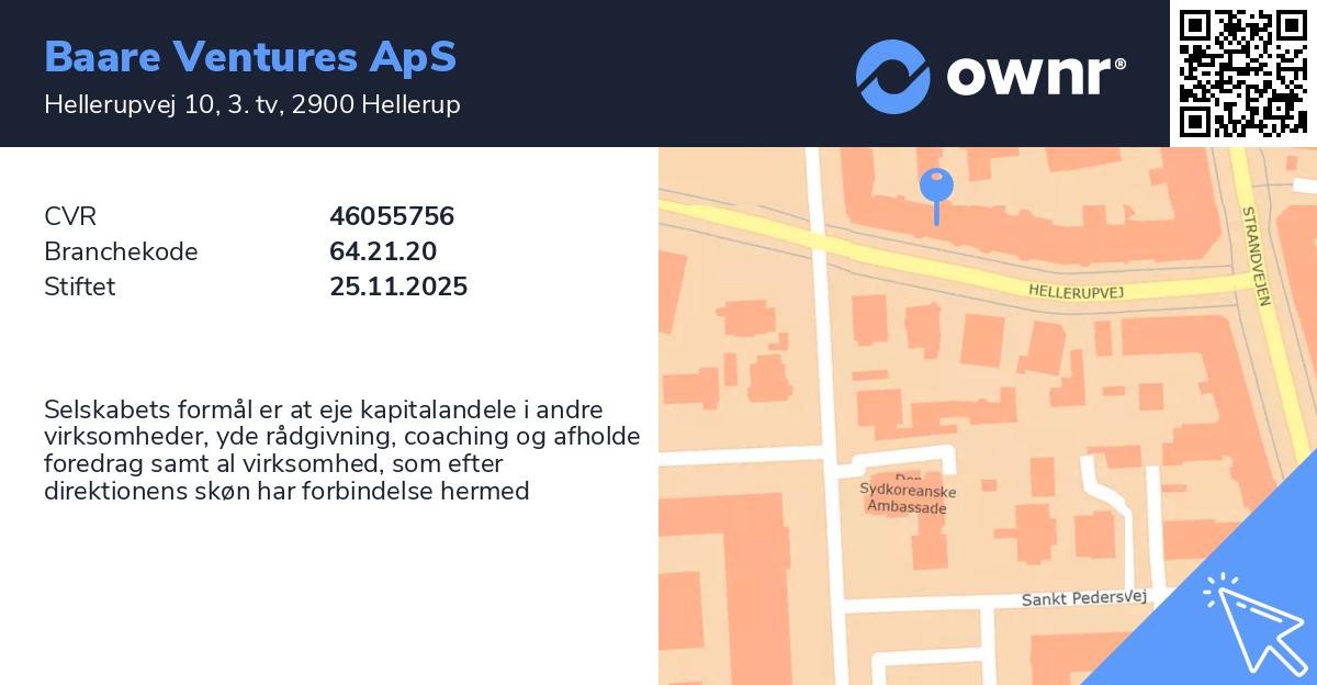 Baare Ventures ApS - Se overskud, ejere, tidslinje og regnskaber - ownr®