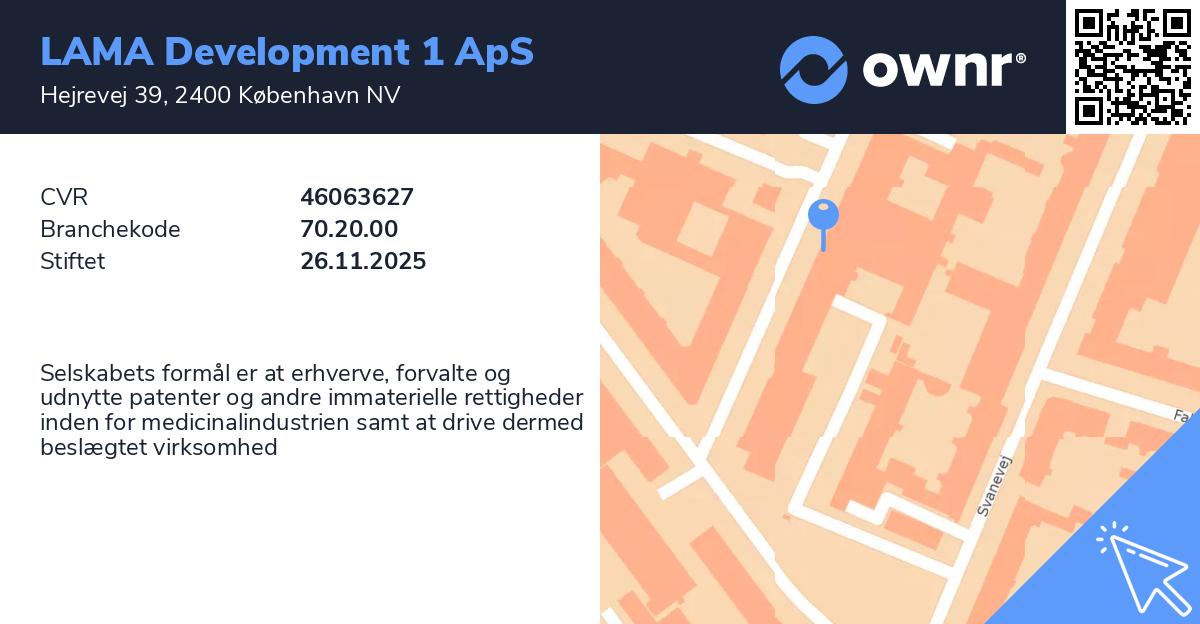 LAMA Development 1 ApS - Se overskud, ejere, tidslinje og regnskaber - ownr®