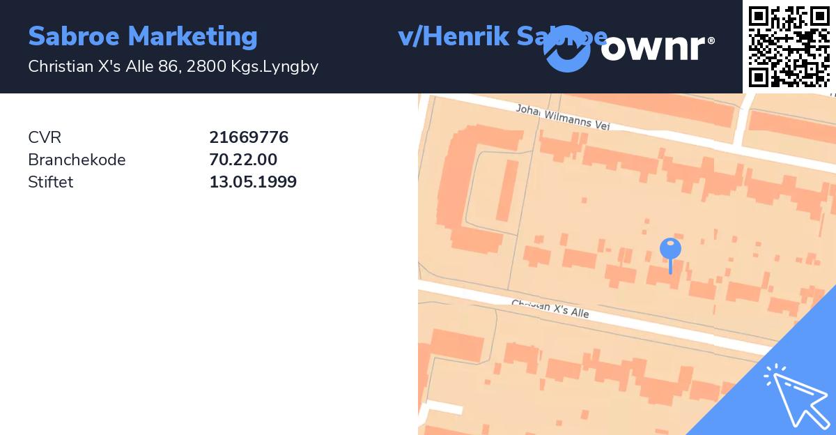 Sabroe Marketing v/Henrik Sabroe - Se overskud, ejere, tidslinje og ...
