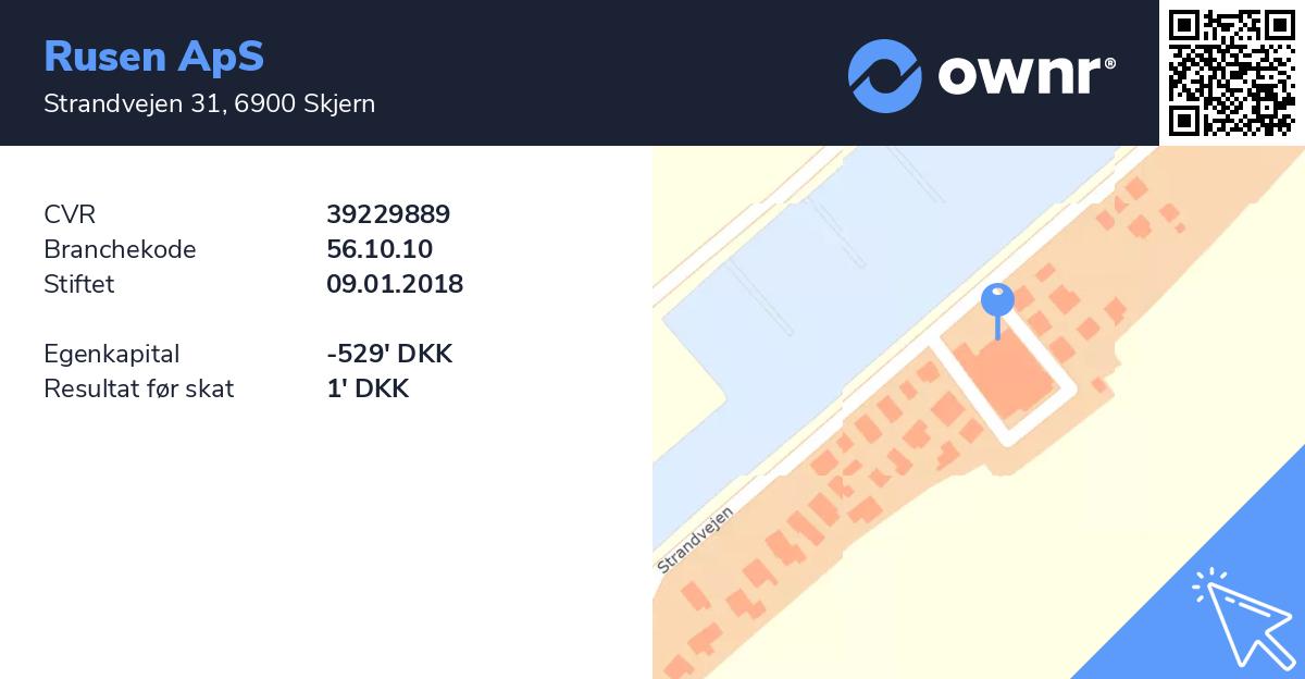 Rusen ApS - Se overskud, ejere, tidslinje og regnskaber - ownr®