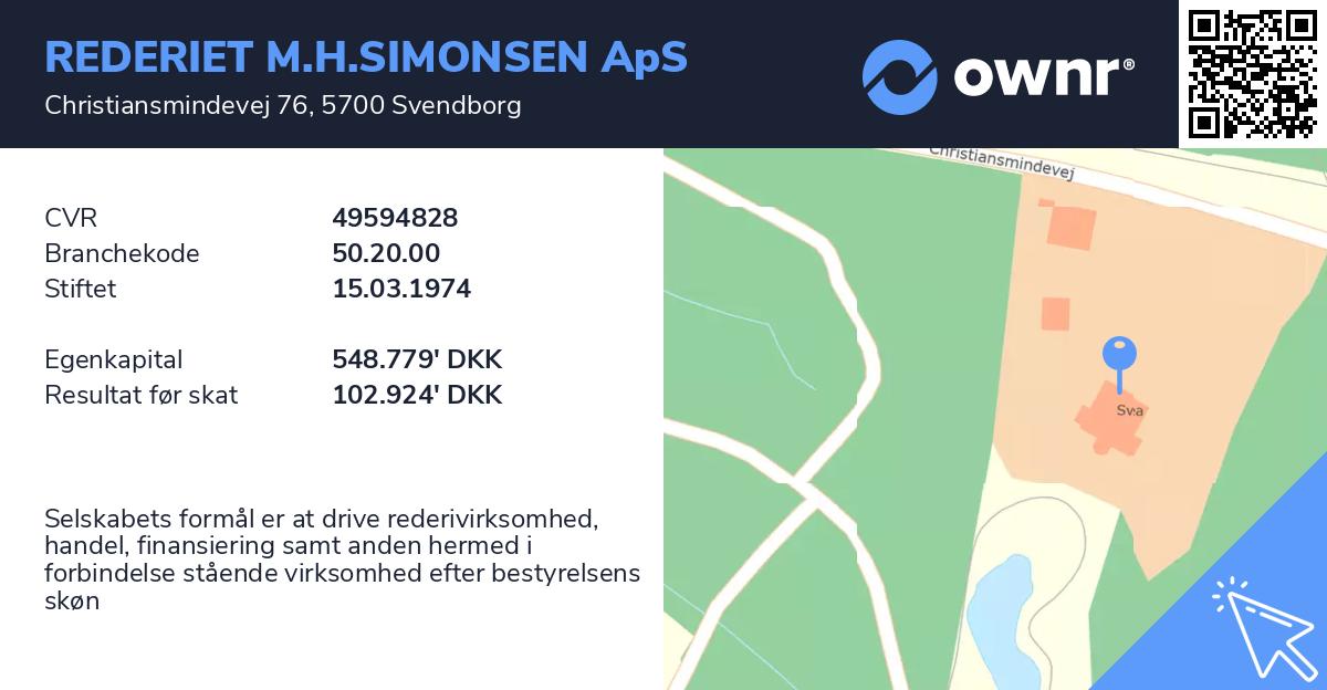 REDERIET M.H.SIMONSEN ApS - Se overskud, ejere, tidslinje og regnskaber ...