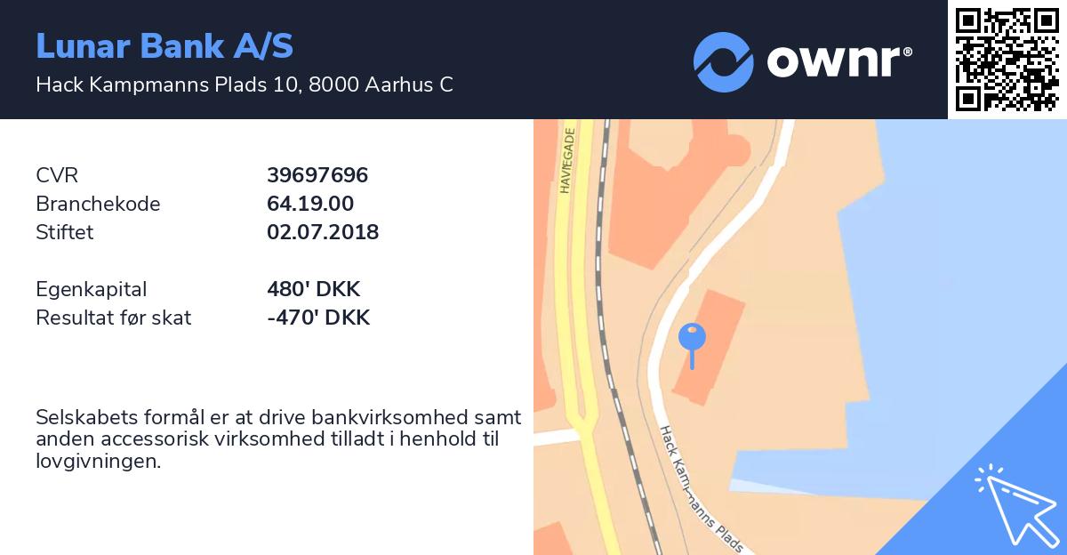 Lunar Bank A/S - Se overskud, ejere, tidslinje og regnskaber - ownr®