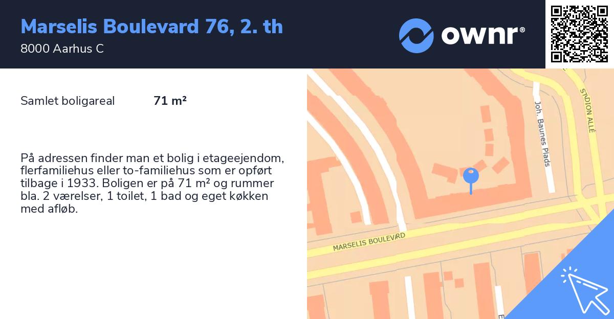 Se ejendommen på Marselis Boulevard 76, 2. th, 8000 Aarhus C - ownr®