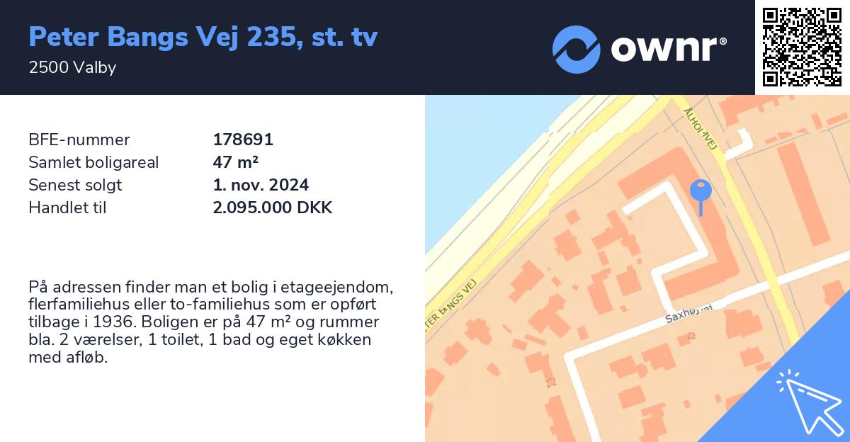 Se ejendommen på Peter Bangs Vej 235, st. tv, 2500 Valby - ownr®