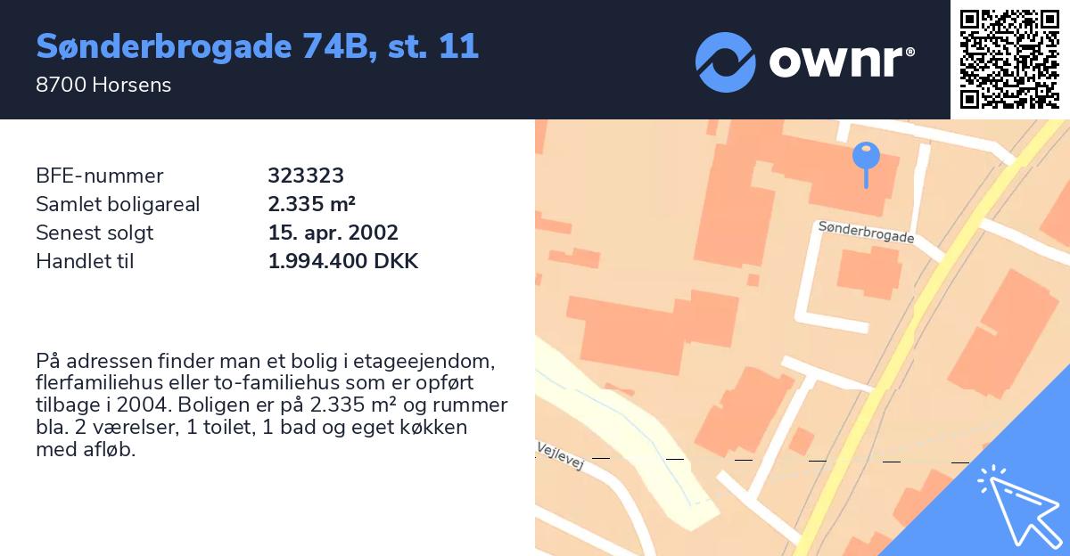 Se ejendommen på Sønderbrogade 74B, st. 11, 8700 Horsens - ownr®
