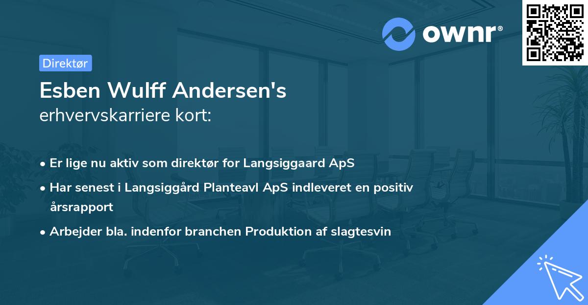 Esben Wulff Andersen har 3 erhvervsroller » Er bosat i Thorup - ownr®
