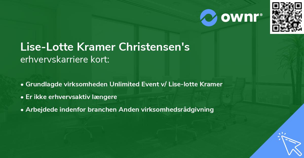 Lise-Lotte Kramer Christensen har 0 erhvervsroller » Er bosat i Danmark ...