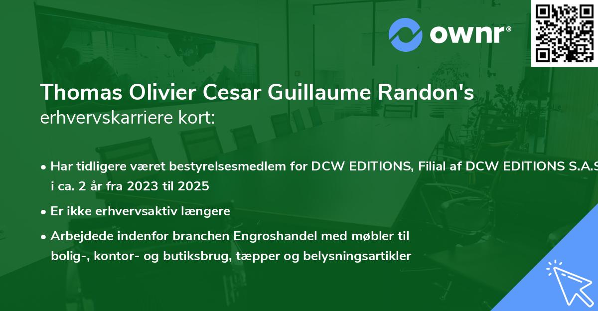 Thomas Olivier Cesar Guillaume Randon har 1 erhvervsrolle » Er bosat i ...