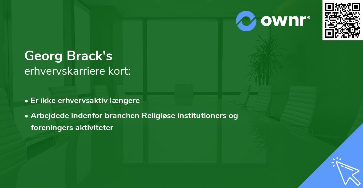Georg Brack har 0 erhvervsroller » Er bosat i Danmark - ownr®