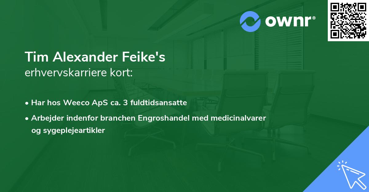 Tim Alexander Feike har 0 erhvervsroller » Er bosat i udlandet - ownr®