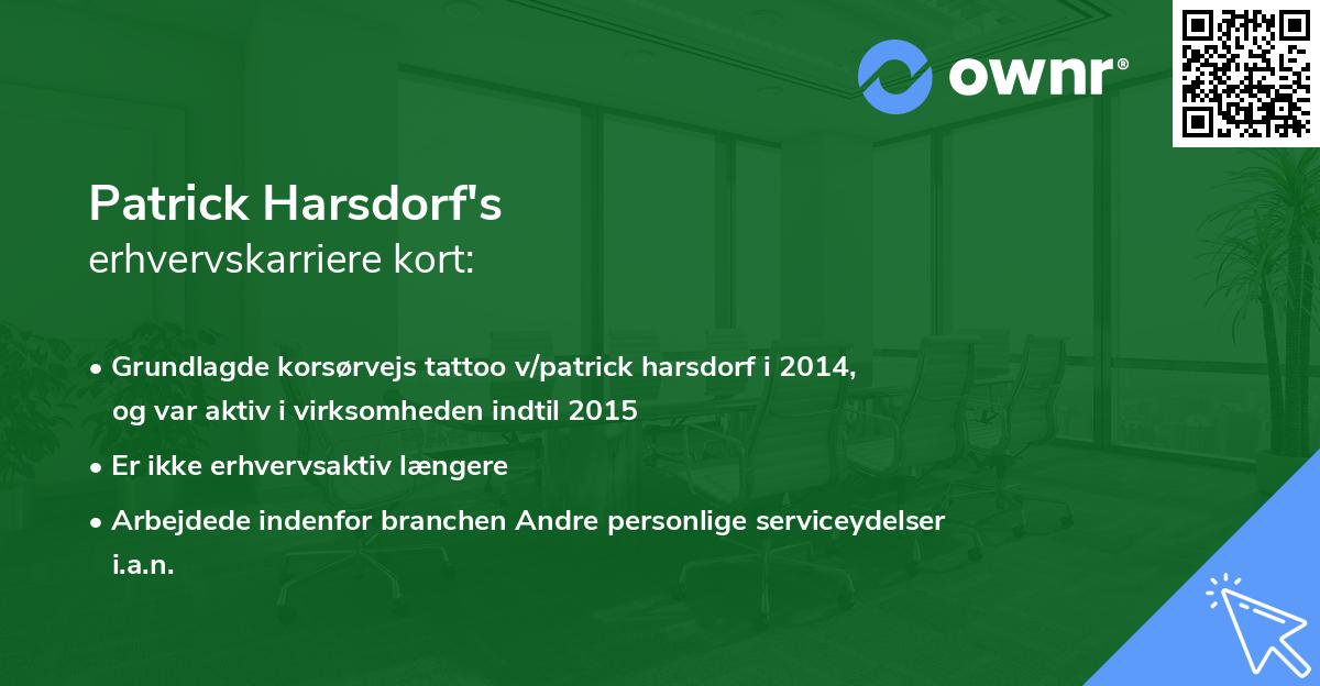 Patrick Harsdorf har 0 erhvervsroller » Er bosat i Danmark - ownr®