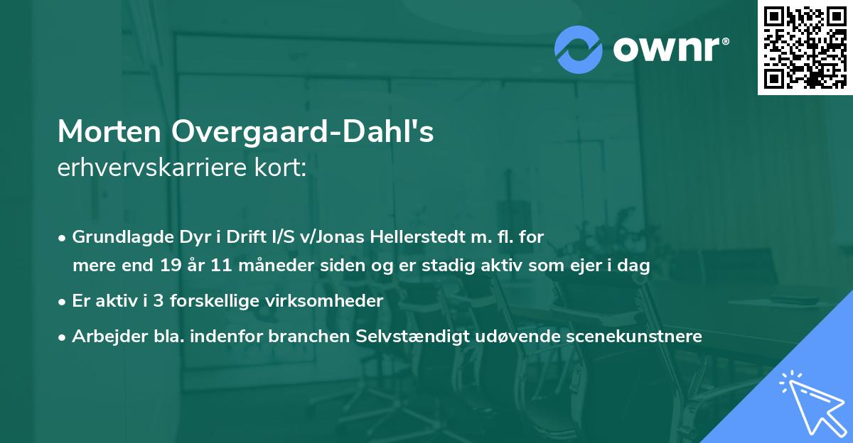 Morten Overgaard-Dahl har 2 erhvervsroller » Er bosat i Danmark - ownr®