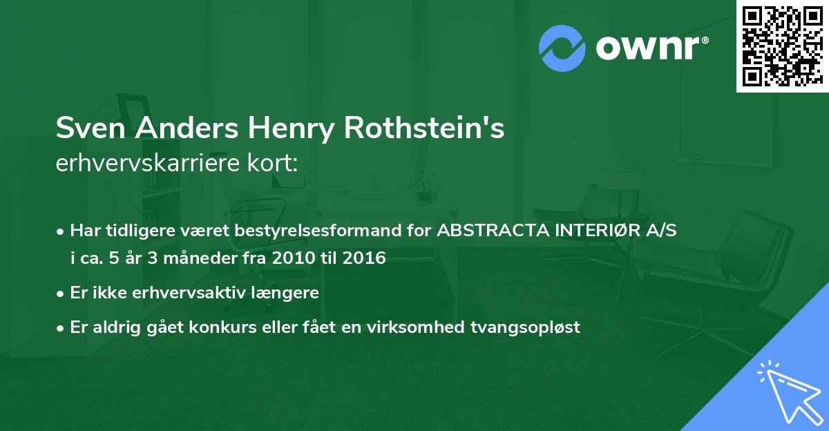 Sven Anders Henry Rothstein har 0 erhvervsroller » Er bosat i udlandet ...