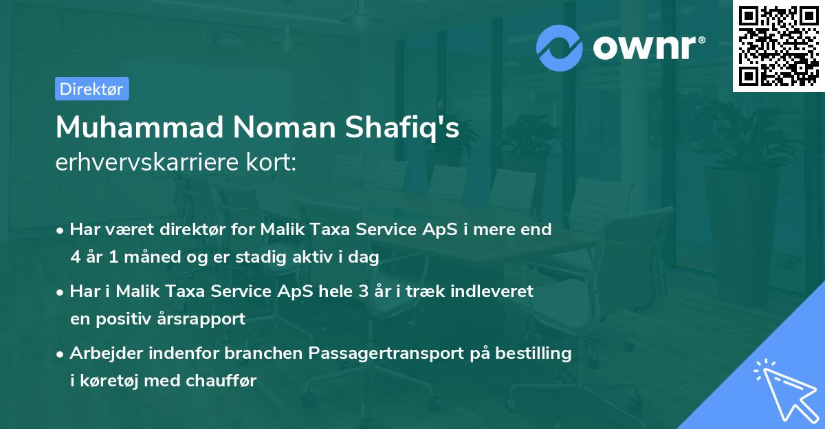 Muhammad Noman Shafiq har 2 erhvervsroller » Er bosat i Danmark - ownr®