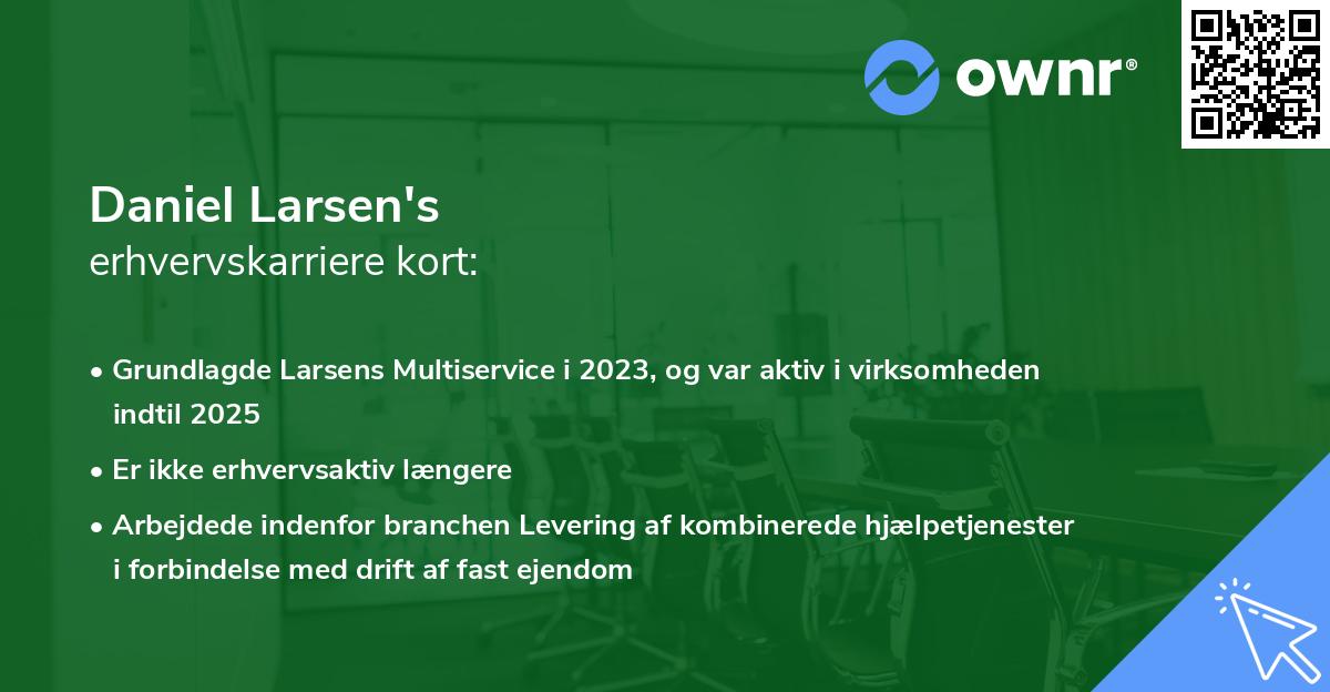 Daniel Larsen har 1 erhvervsrolle » Er bosat i Rønne - ownr®