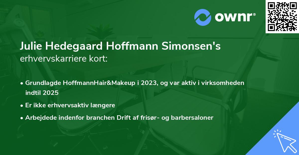 Julie Hedegaard Hoffmann Sørensen har 1 erhvervsrolle » Er bosat i ...