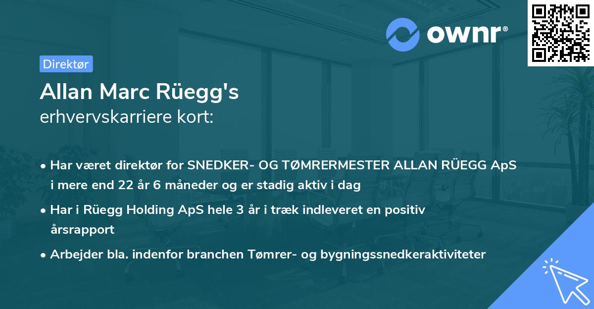 Allan Marc Rüegg har 6 erhvervsroller » Er bosat i Danmark - ownr®