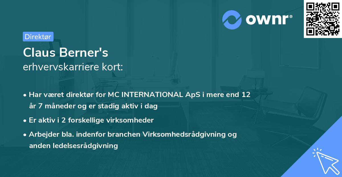 Claus Berner har 4 erhvervsroller » Er bosat i Danmark - ownr®