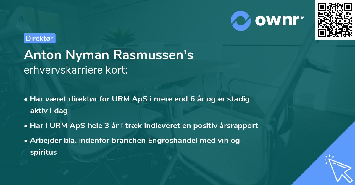 Anton Nyman Rasmussen har 4 erhvervsroller - ownr®