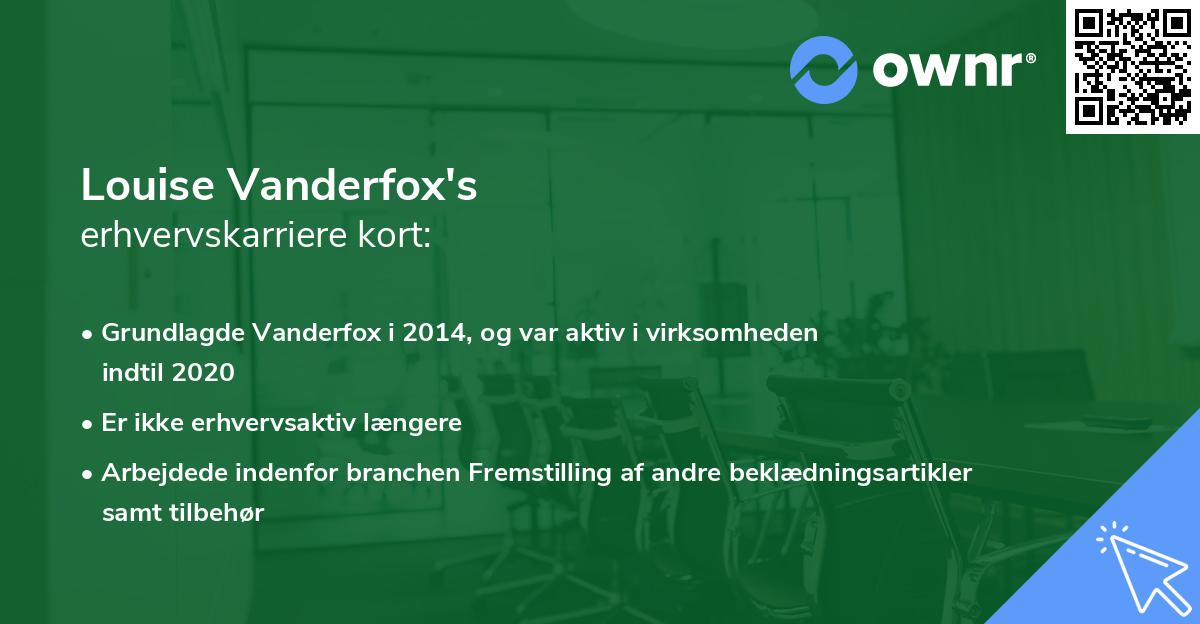 Louise Vanderfox har 0 erhvervsroller » Er bosat i Danmark - ownr®