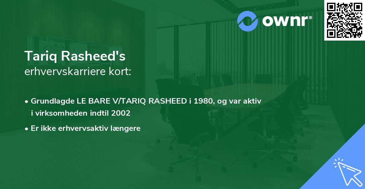 Tariq Rasheed har 0 erhvervsroller » Er bosat i Danmark - ownr®