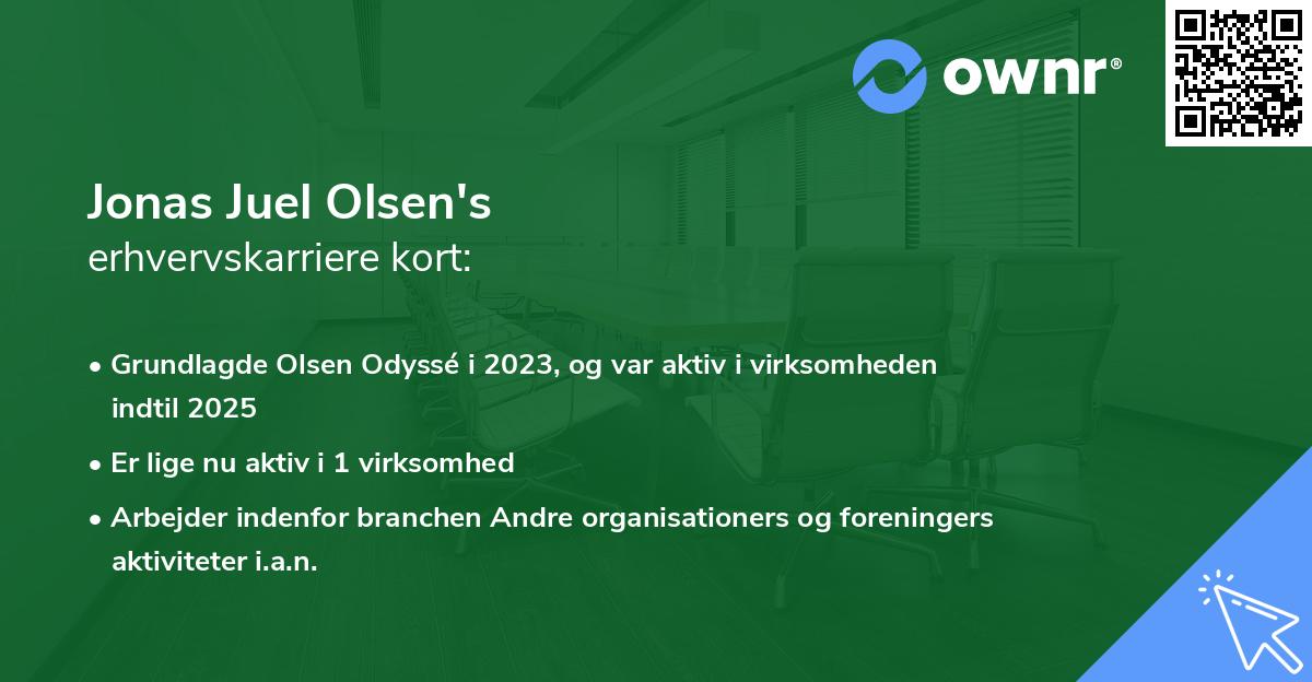 Jonas Juel Olsen har 1 erhvervsrolle » Er bosat i Danmark - ownr®