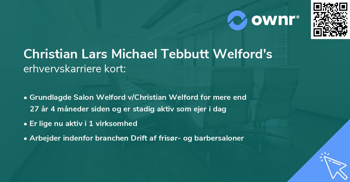 Christian Lars Michael Tebbutt Welford har 1 erhvervsrolle » Er bosat i ...