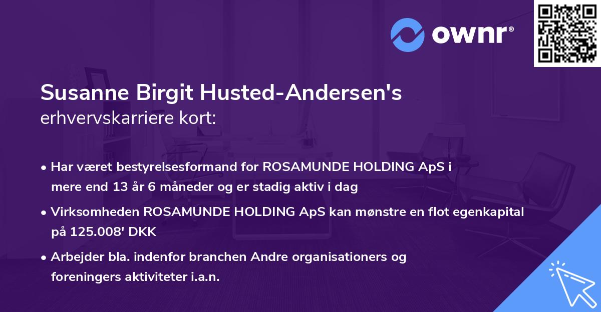 Susanne Birgit Husted-Andersen har 41 erhvervsroller » Er bosat i ...