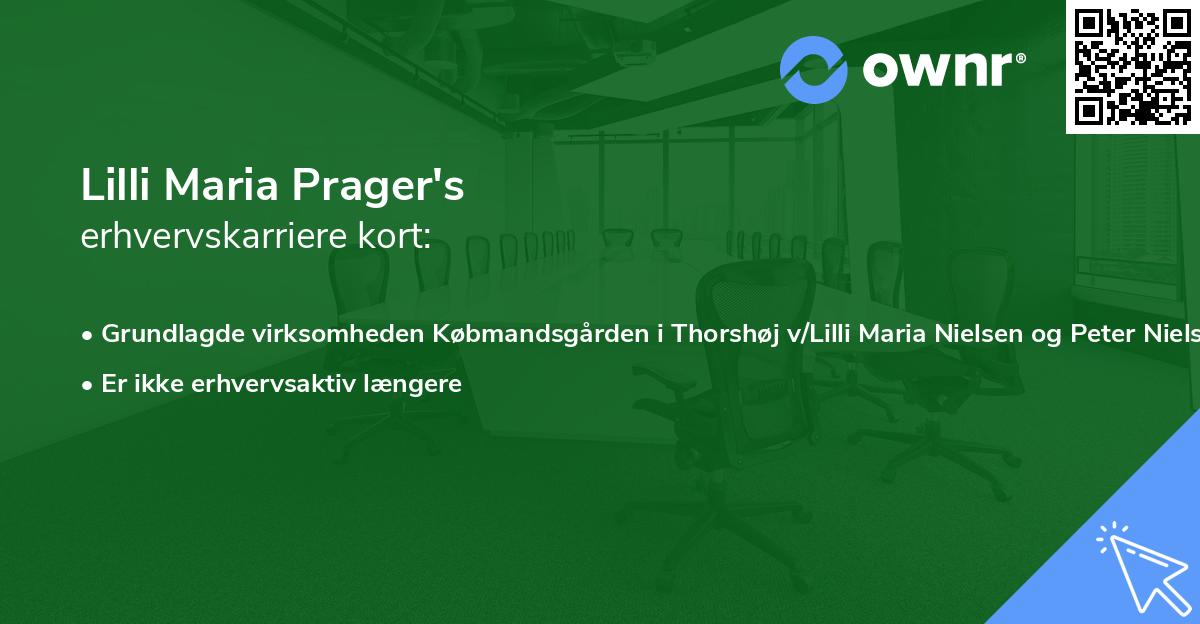Lilli Maria Prager har 0 erhvervsroller » Er bosat i Danmark - ownr®