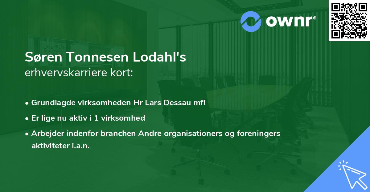 Søren Tonnesen Lodahl har 1 erhvervsrolle » Er bosat i Danmark - ownr®